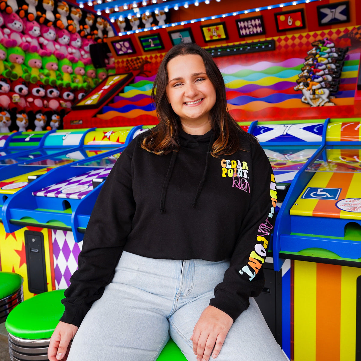 Cedar Point Coaster Vibes Cropped Hooded Sweatshirt – FUN MERCHANDISE ...